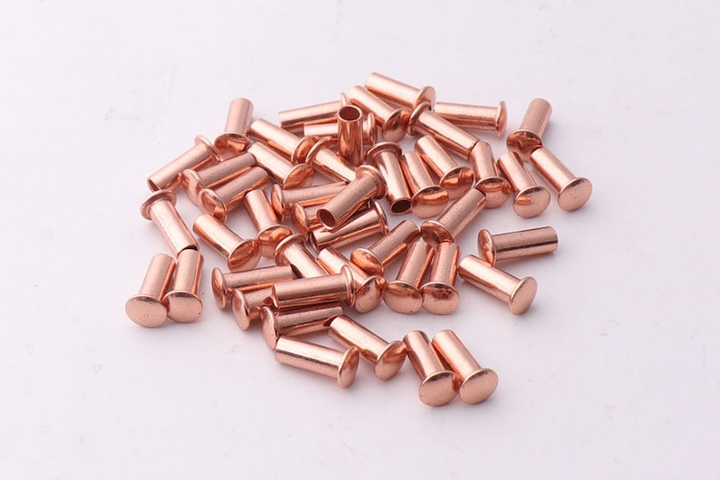 50pcs Rose Gold Rivets 4mmw7mmh Rivet Metal Rivet Single - Etsy