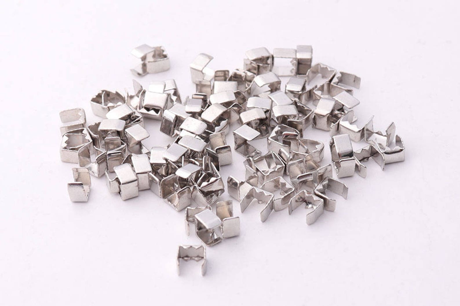 200pcs 4mm Silver Crimp Cord Ends End Tips Crimp Ends Fold | Etsy