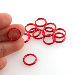 Mini Split Keyrings 10mm/12mm Red Keychain Keyrings Split Key Ring ...