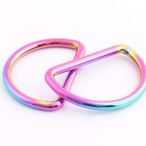 4pcs Rainbow D Rings 3/4"inch(20mm) 1"1/2"inch(39mm) D Ring Buckles Dee ...