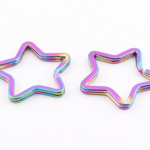 Rainbow Keyring Split Key Ring Star Keyrings Split Rings Flat Key Rings ...