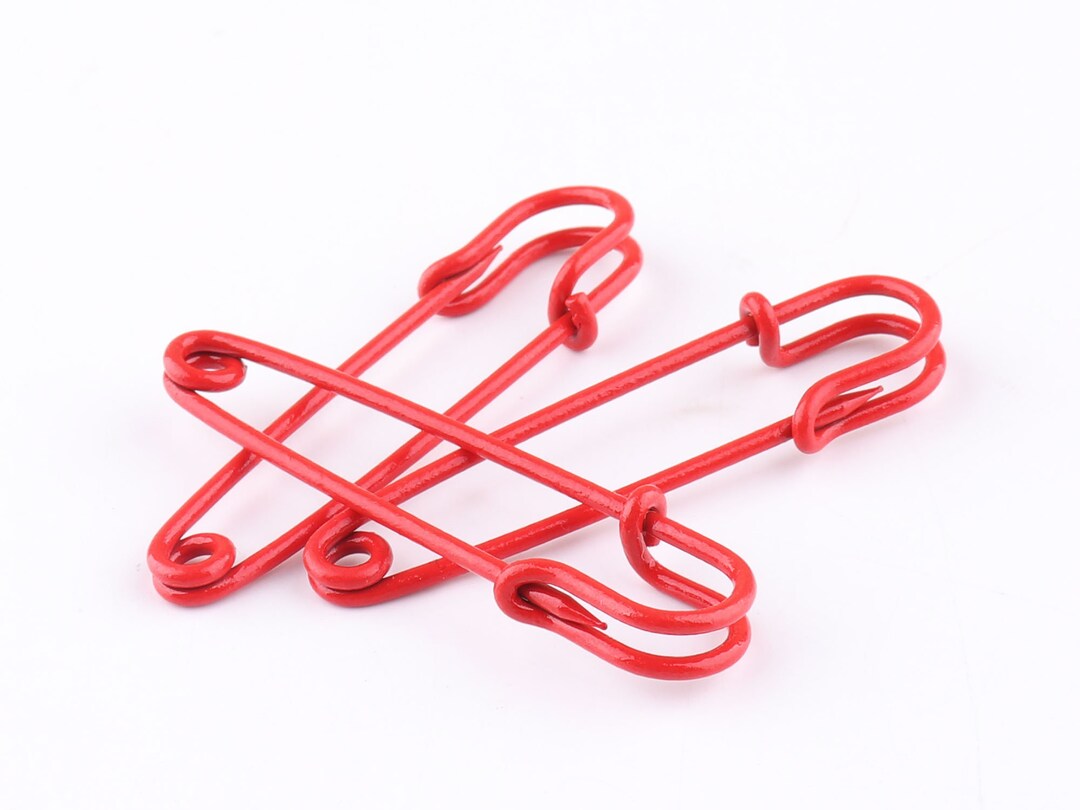 Red Safety Pins Brooch Pins Bar Pins Blanket Skirt Pin Shawl Pins Large ...