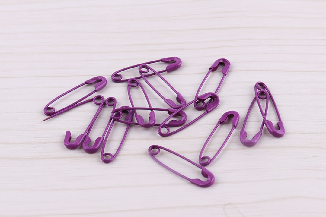 200pcs Purple Safety Pins 19mm Safety Pin Brooch Pin Small Pin Metal ...