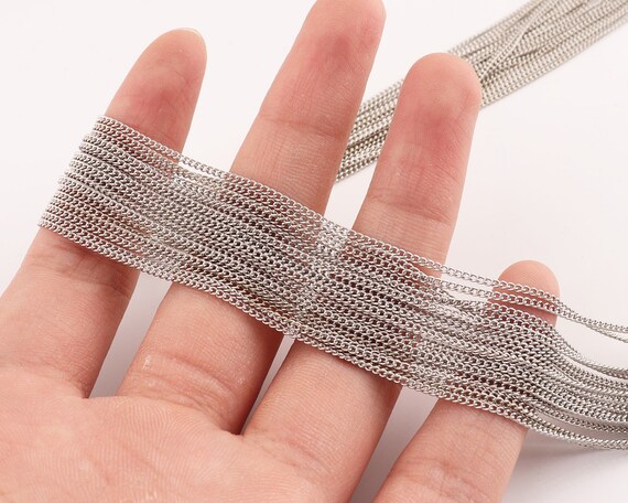 Fine Chain Necklace Chain Curb Chain Barleycorn Chain Spiga - Etsy