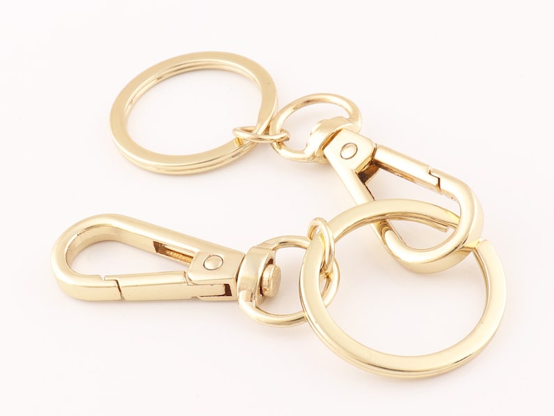 Keychain With Clip Gold Key Chain Supplies Swivel Clasp Snap - Etsy