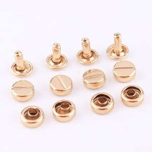 Gold Rapid Rivet Double Cap Flat Rivets Small Rivets Round Rivets for ...