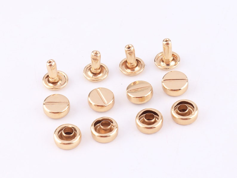 Gold Rapid Rivet Double Cap Flat Rivets Small Rivets Round | Etsy