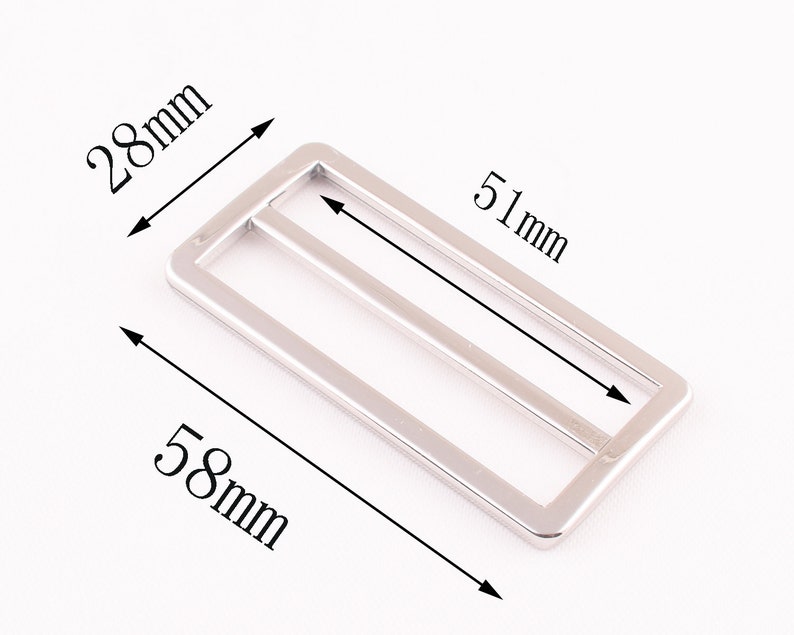 6 Pcs 51mm Sliver Slide Buckle Alloying Rectangle Sliders | Etsy