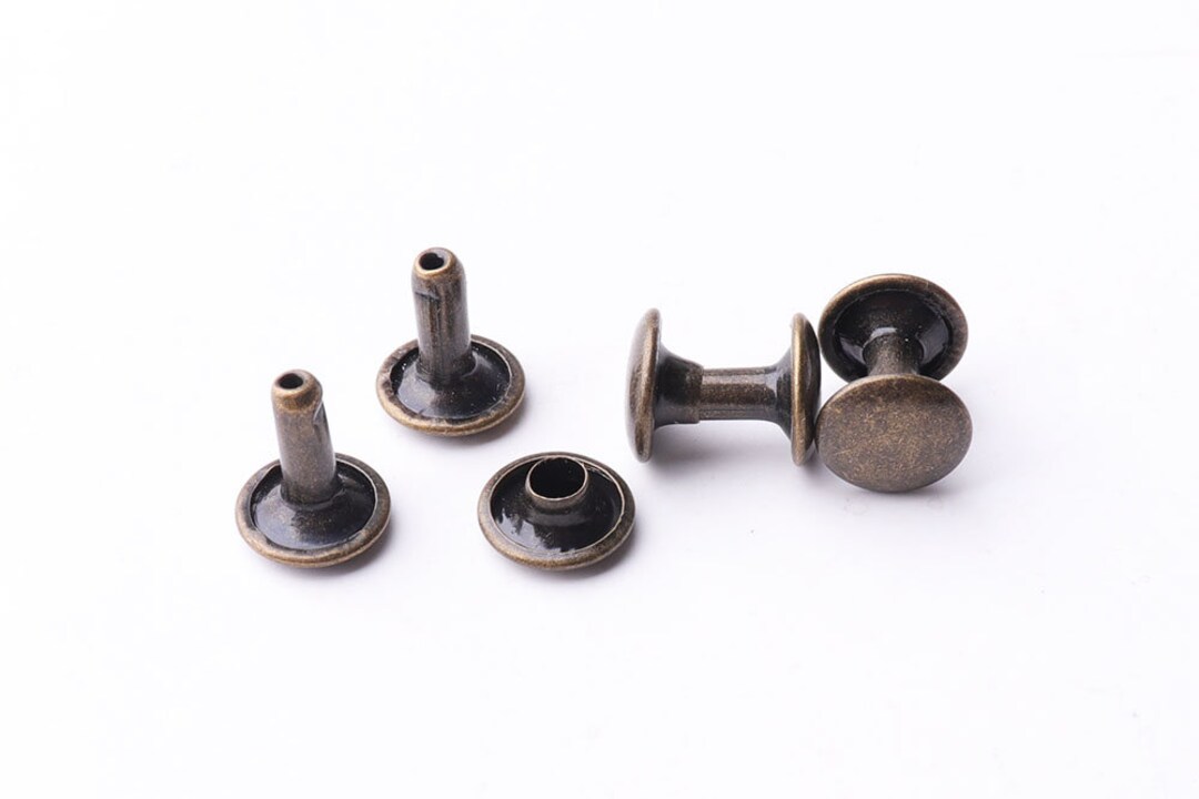 50pcs 9mm Double Cap Rivets Bronze Rapid Rivet Punk Rock Round Rivet ...
