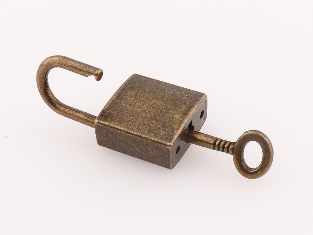 Lock With Key Rectangular Padlock With Key Bag Lock Hanger - Etsy