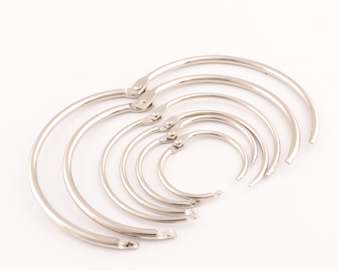 Silver Binder Rings Hinge Sleepers Split Ring Snap Rings Card Rings ...