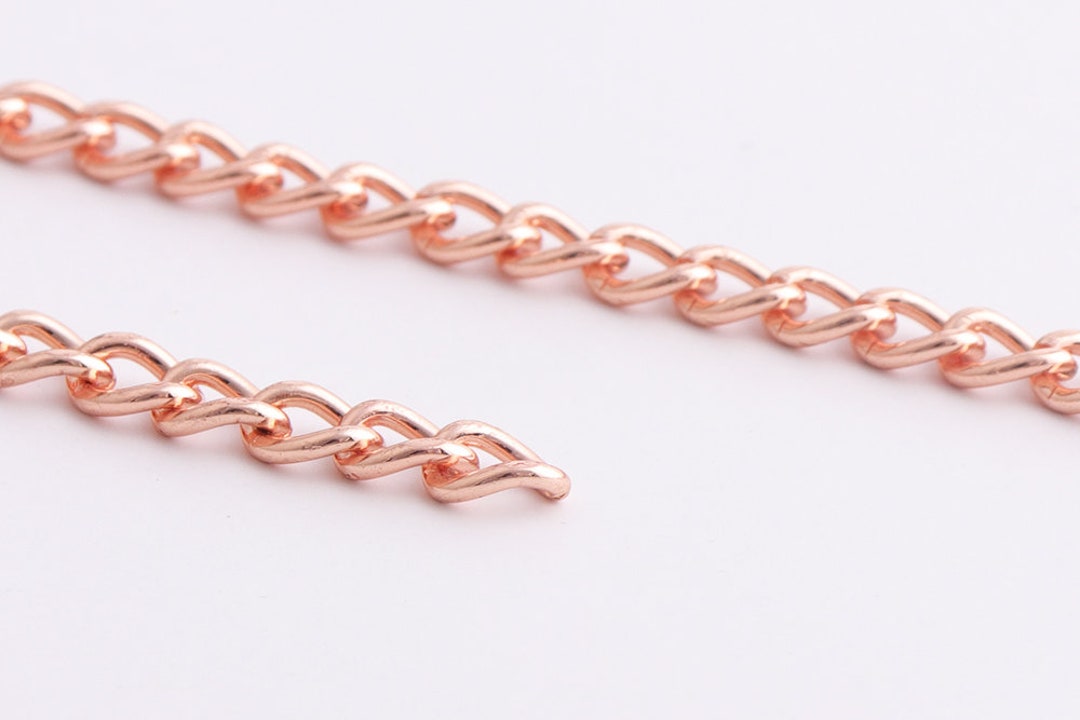 Rose Gold Chains 6mm(w) Link Chains Twisted Chain Curb Chain Bulk Chain ...