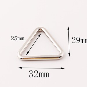 Sliver Triangles Rings for Belt Buckle Bag Webbing Straps Purses Ribbon ...