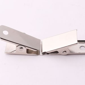 10pcs 30mm*11mm Badge Clips Spring Clips Single Prong Clips Silver ...