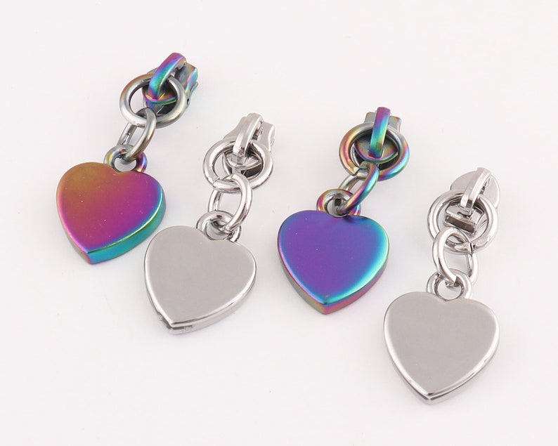 Zippers zipper Pull With Heart-shaped Pendants Metal Zipper - Etsy