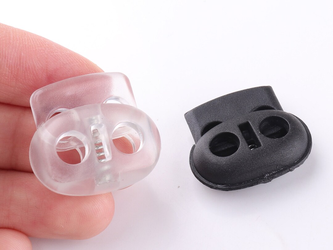 Plastic Cord Lock Spring Rope Buckle Paracord Lock Oval Double Barrel ...