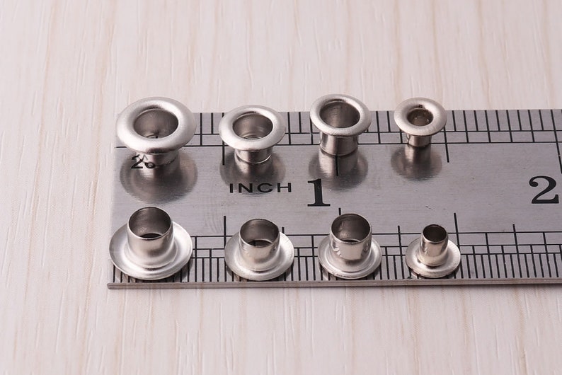 100pcs Metal eyelets Grommets 6mm 7mm 9mm Silver Eyelet Brass | Etsy