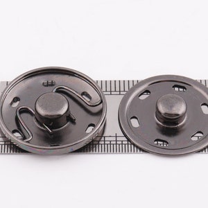 14 Set Snap Fastener 30mm Gunmetal Silver Press Studs Snap Buttons ...