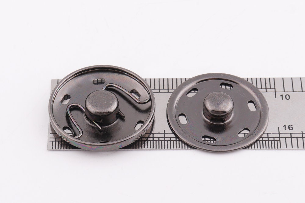 14 Set Snap Fastener 30mm Gunmetal Silver Press Studs Snap - Etsy