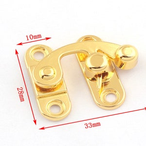 Gold Ox Horn Latch Swing Catch Latch Jewelry Box Hasp Latch Lock Wooden ...