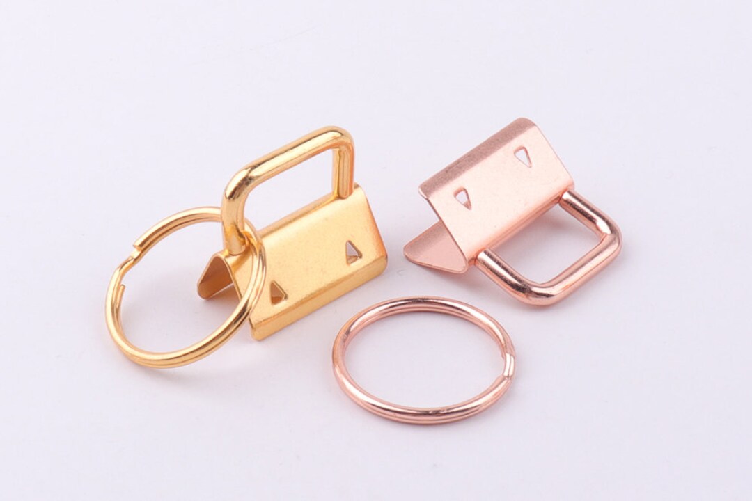 Key Fob Hardware With Keyrings 1"inch(25mm) Gold Rose Gold Key Chain ...