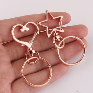 Split Keyrings Heart Star Key Chain Key Ring Charm Keyrings Keychain ...