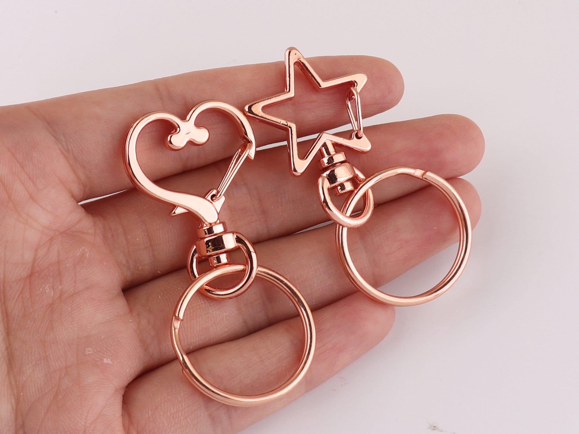 Split Keyrings Heart Star Key chain Key Ring Charm Keyrings | Etsy