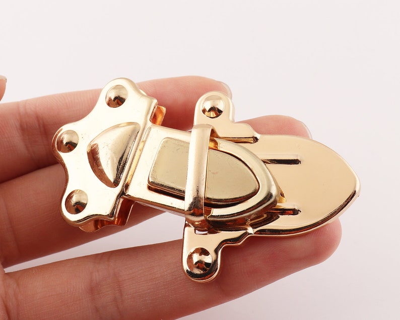 2sets Gold Purse Lock Press Clasp Latch Tongue Clutch Case Bag Hardware ...