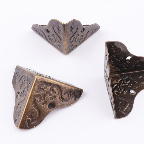 Antique Bronze Embossed Corners 8pcs Decorative Leg Corner 1 - Etsy