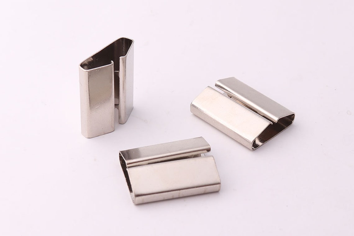 20pcs End Clip Silver Ribbon Crimp Ribbon Clamp Cord End Caps Cord ...