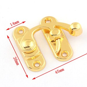 Gold Ox Horn Latch Swing Catch Latch Jewelry Box Hasp Latch Lock Wooden ...