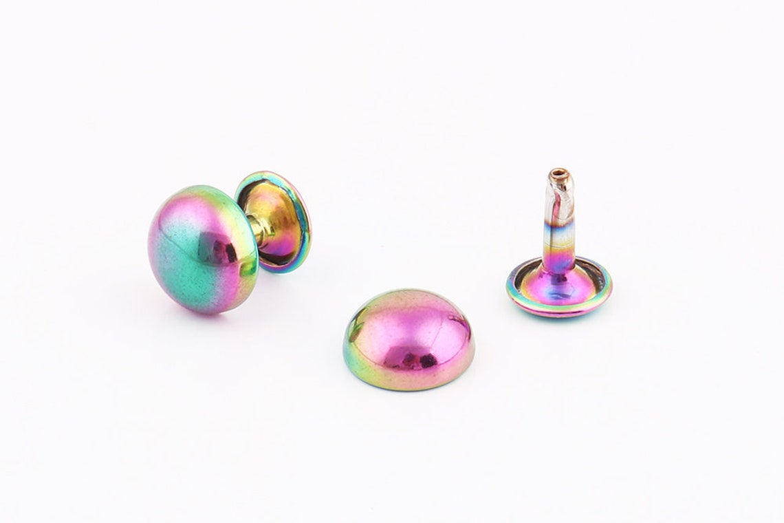 30set Rainbow Double Caps Rivets 12mm Dome Rivets Rapid Rivets - Etsy