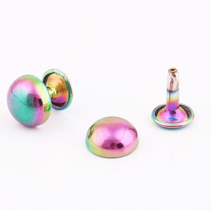 30set Rainbow Double Caps Rivets 12mm Dome Rivets Rapid Rivets Studs ...
