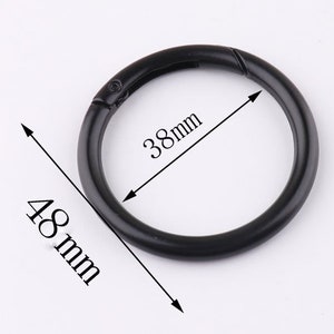 Spring Gate Ring,38mm (1 1/2'') Round Spring Snap Hooks Gate Ring Black ...