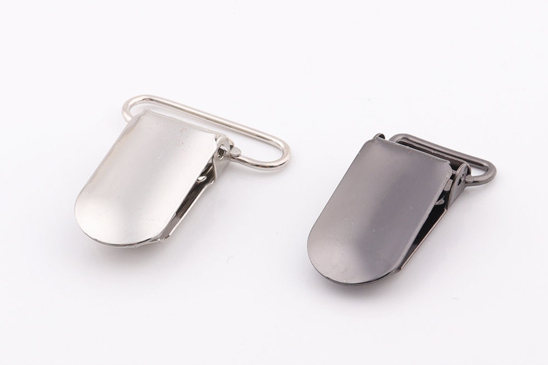 10pcs Gunmetal KAM Clips Silver Pacifier Clips Suspender Clips Paci ...