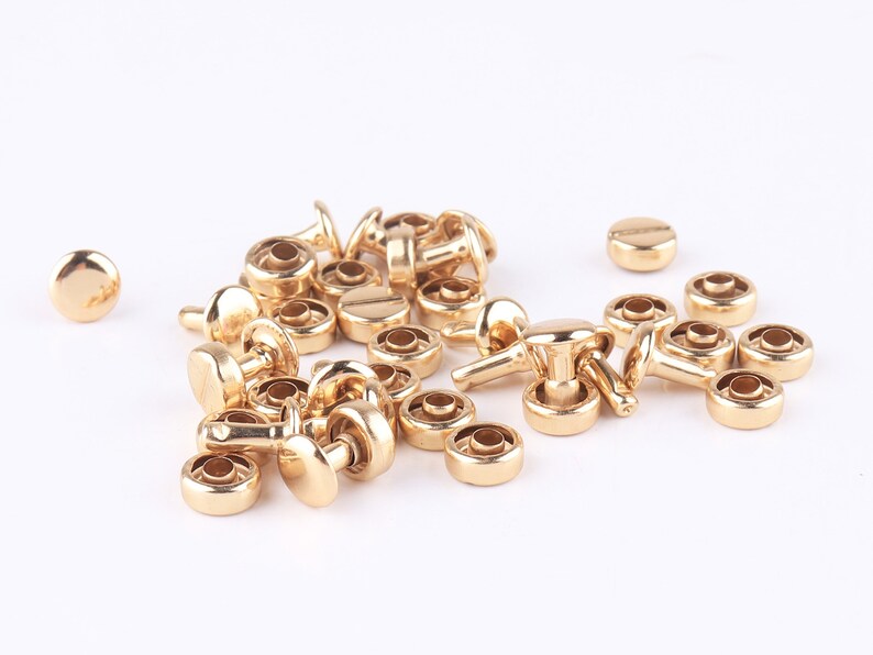 Gold Rapid Rivet Double Cap Flat Rivets Small Rivets Round - Etsy