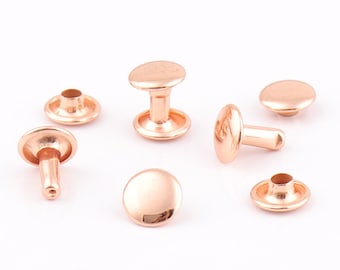 Rose Gold Rapid Rivet Double Cap Rivets Small Rivets Round - Etsy