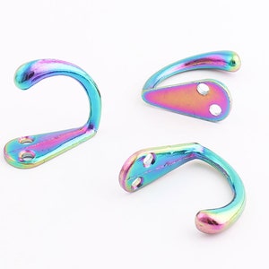 2pcs Rainbow Hook 16*37mm Coat Hooks Metal Hook Decorative Wall Hook ...