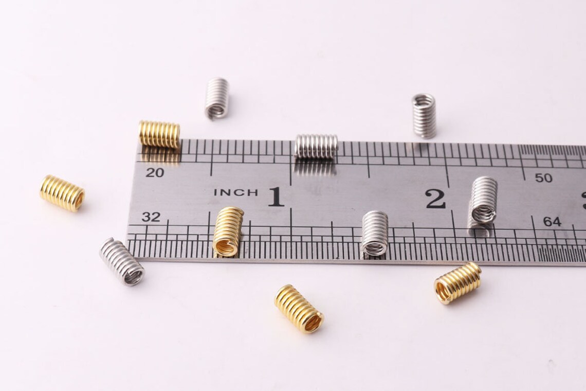 50pcs Silver Gold Coil Crimp Ends Coil End Crimp Fasteners | Etsy