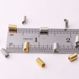 50pcs Silver Gold Coil Crimp Ends Coil End Crimp Fasteners Spring Coil ...