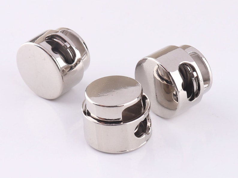 Silver Cord Locks Single Holes Spring Para Cord Lock Round - Etsy