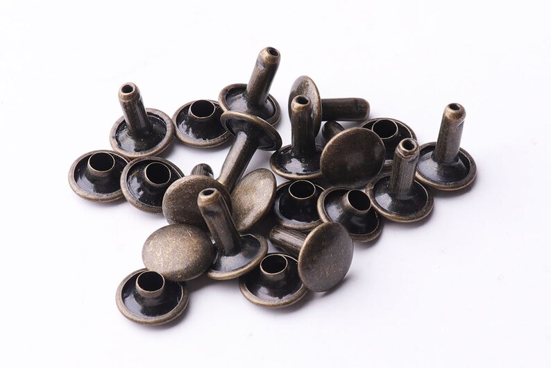 50pcs 9mm Double Cap Rivets Bronze Rapid Rivet Punk Rock Round - Etsy