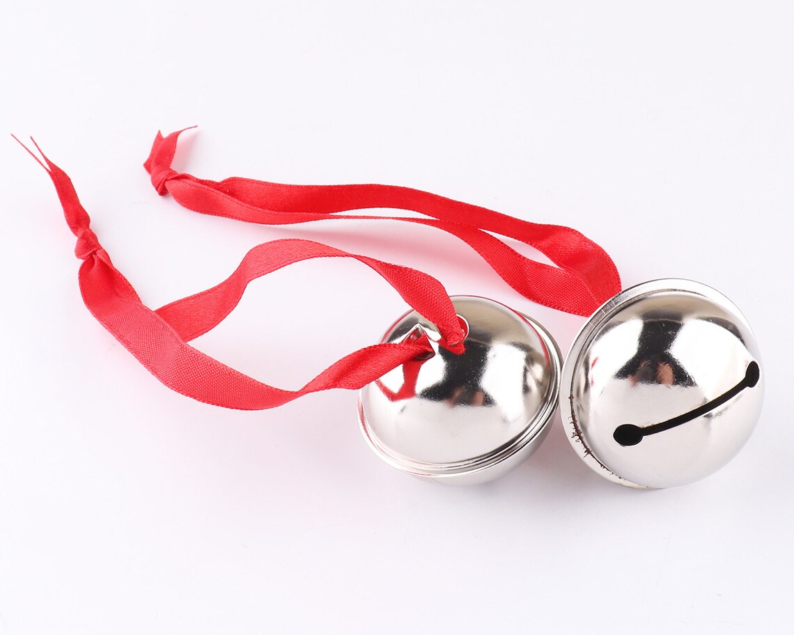 Jingle Bells Big Silver Bells Sleigh Bells With Ribbon - Etsy