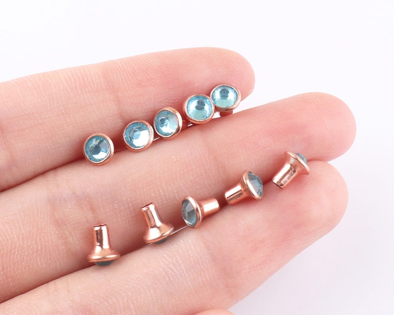Rhinestone rivets rapid rivet studs rivets for leather making | Etsy