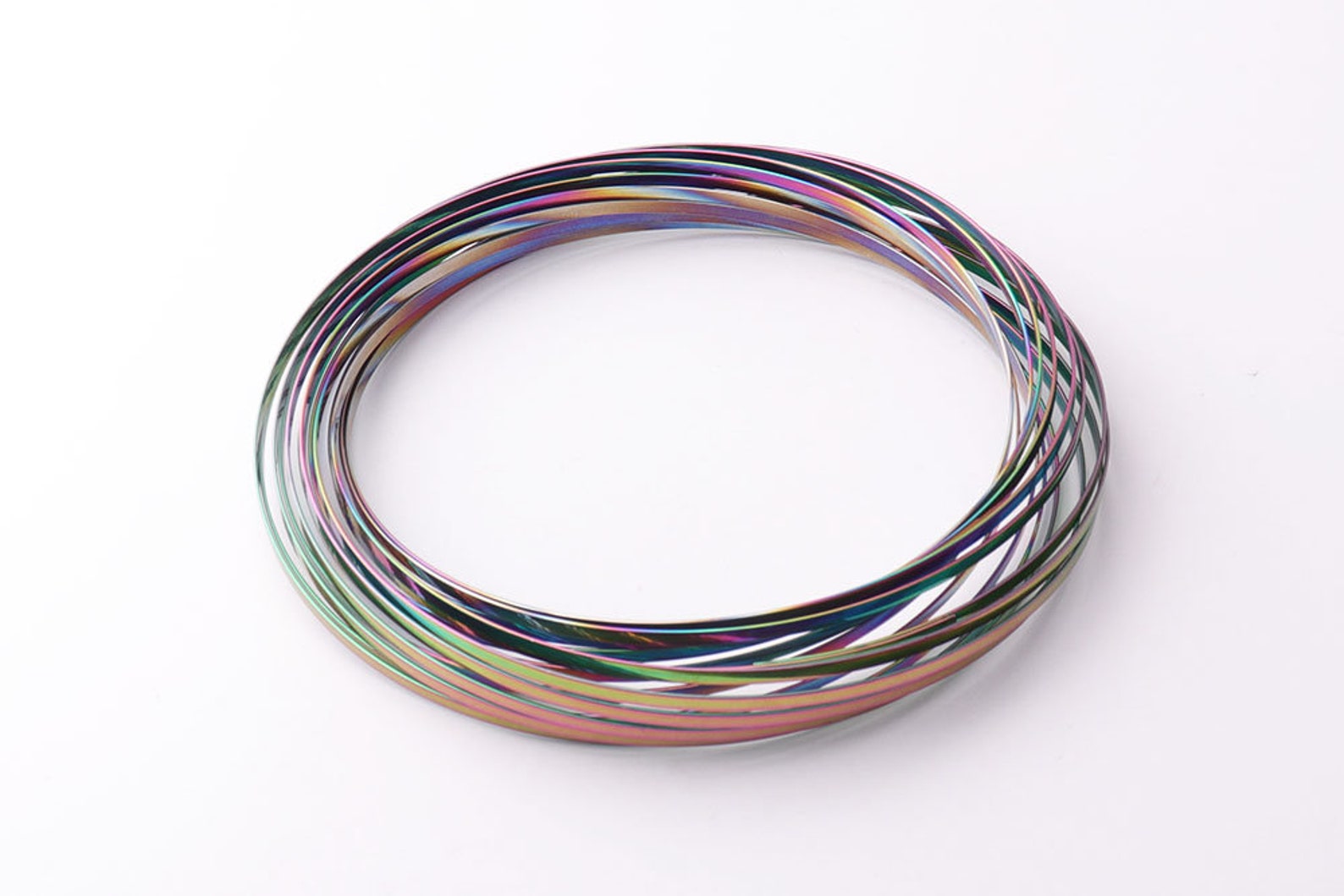 Flow Rings Rainbow/silver Kinetic Ring Spring Arm Slinky Flow - Etsy