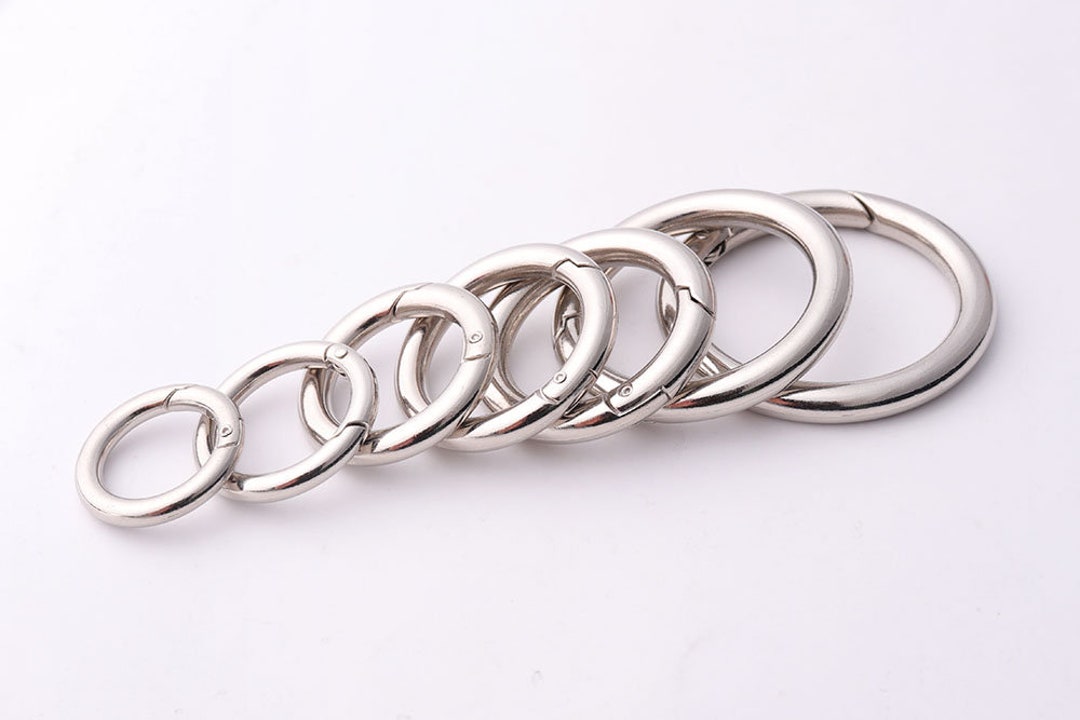 6pcs Spring Gate Ring Silver O-rings Round Gate Ring Spring Ring Clasp ...