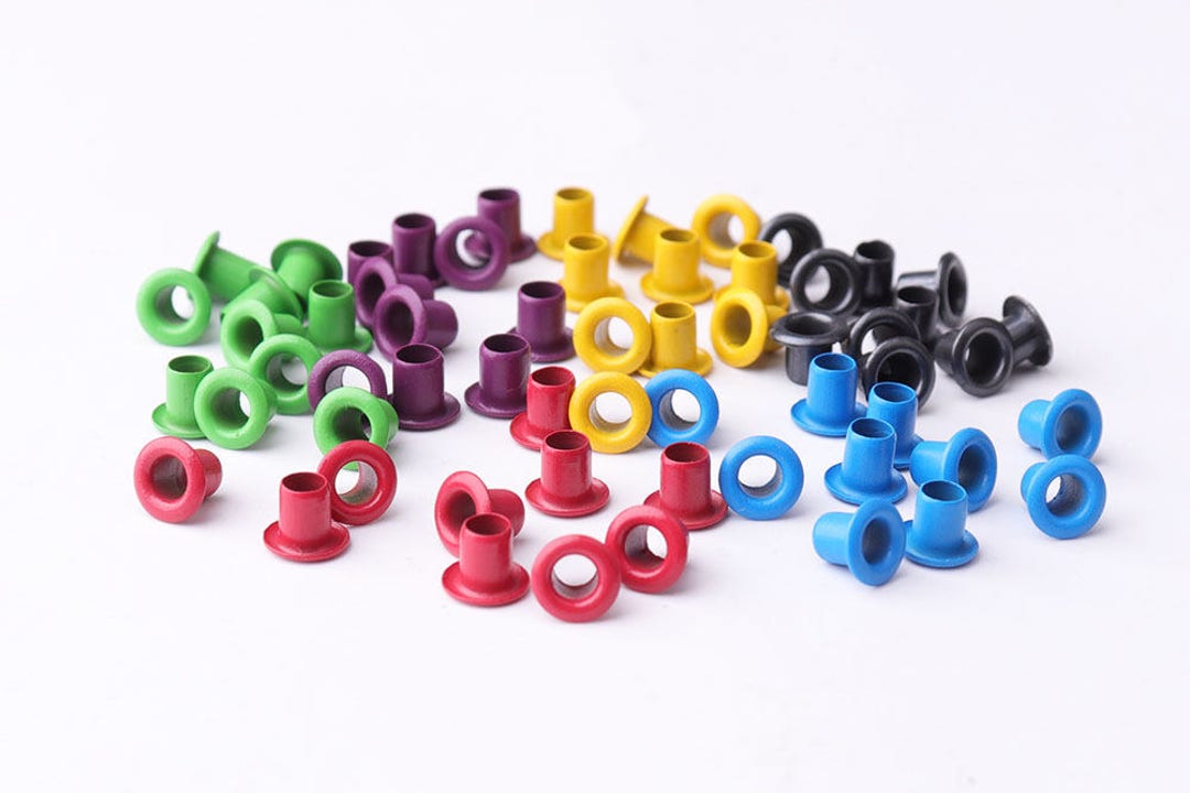 200pcs 5*2*4mm(od * ID * Height) Colorful Eyelet Grommets Hole Round ...