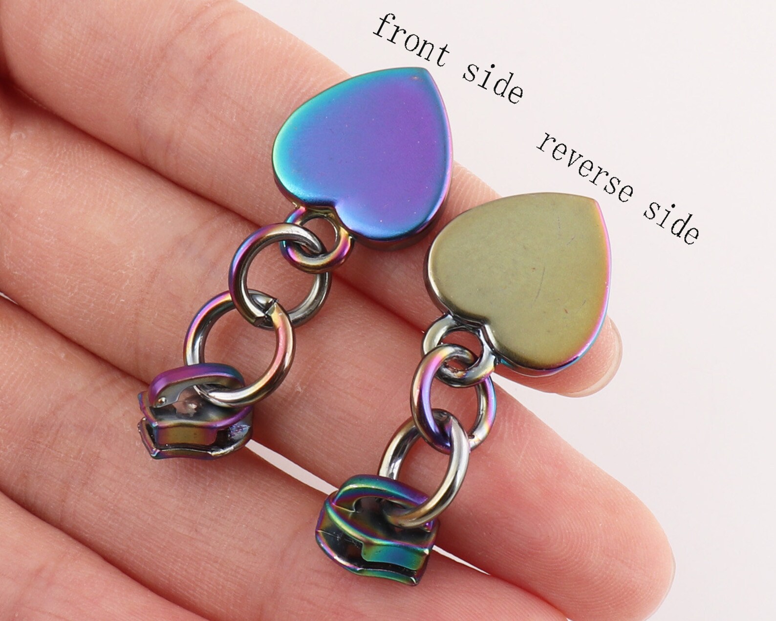 Zippers zipper Pull With Heart-shaped Pendants Metal Zipper | Etsy