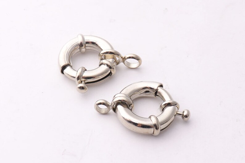 10pcs Silver Spring Ring Clasp Brass Clasp Spring Ring Jewelry Clasps ...