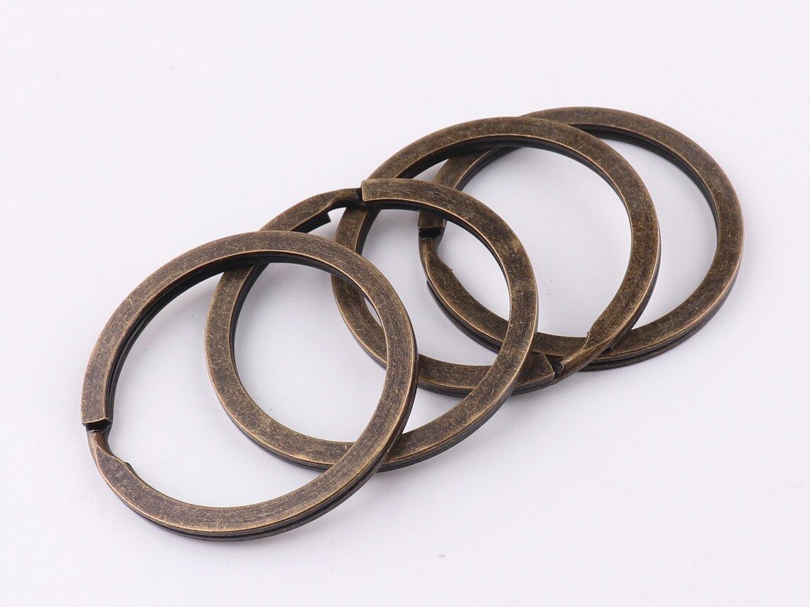 20pcs Bronze Keyrings 35mm Flat Round Split Key Ring Double | Etsy